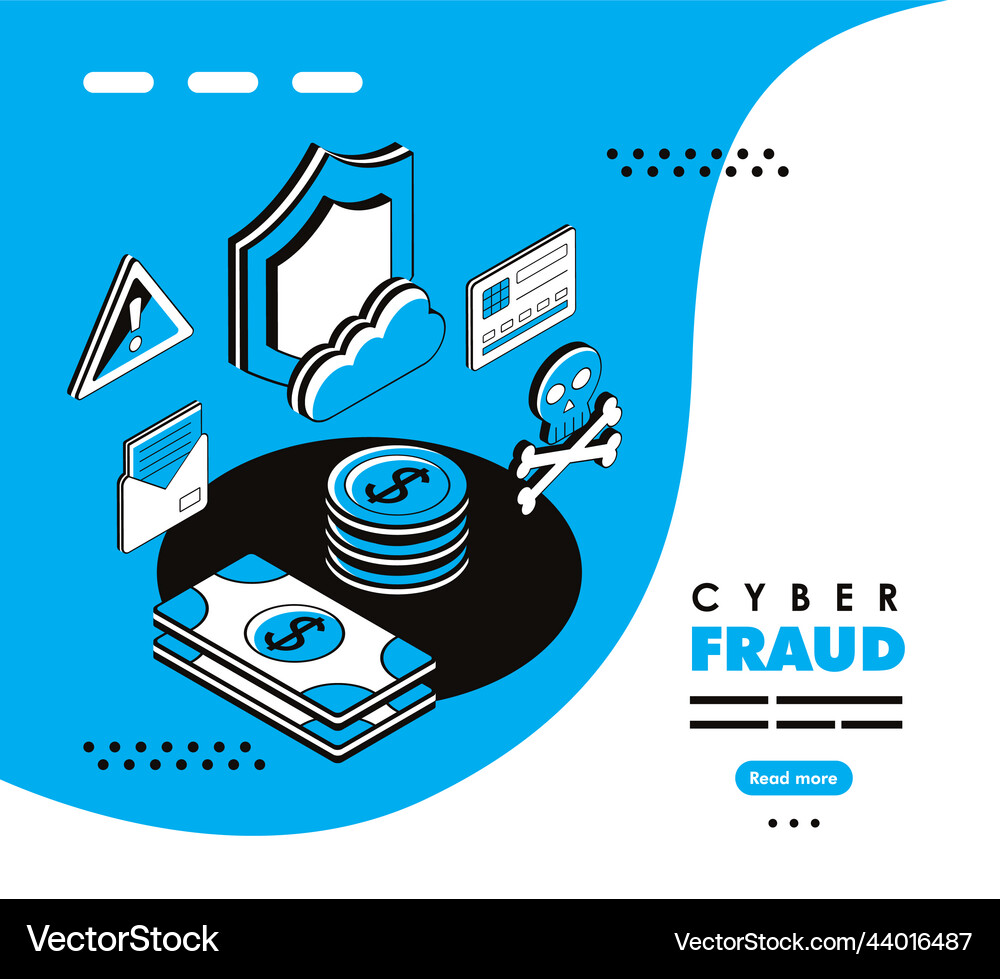 Money and cyber fraud Royalty Free Vector Image