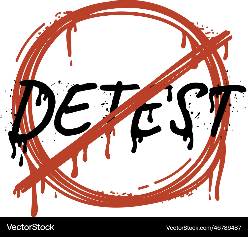Stop detest street art Royalty Free Vector Image