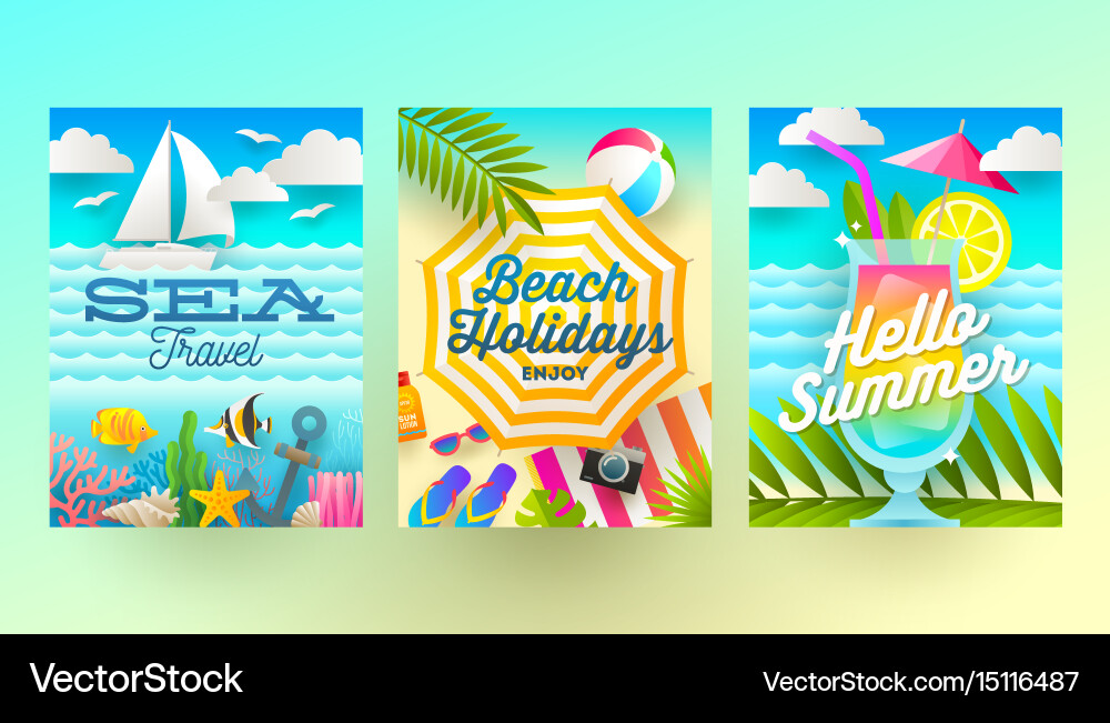Summer holidays and tropical vacation Royalty Free Vector