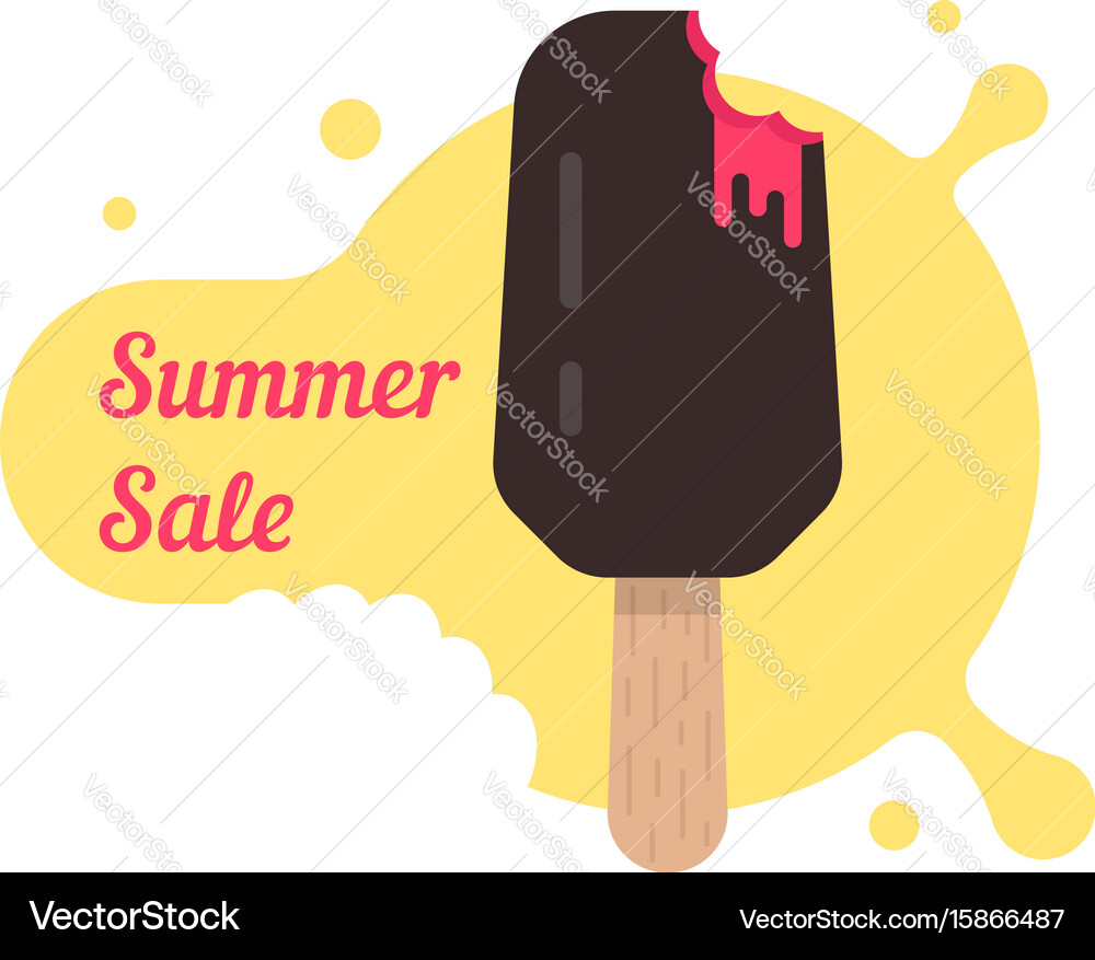 Summer sale with popsicle Royalty Free Vector Image