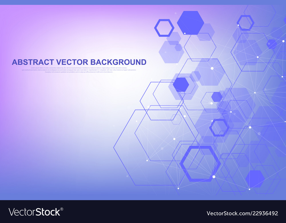 Abstract hexagonal background with waves Vector Image
