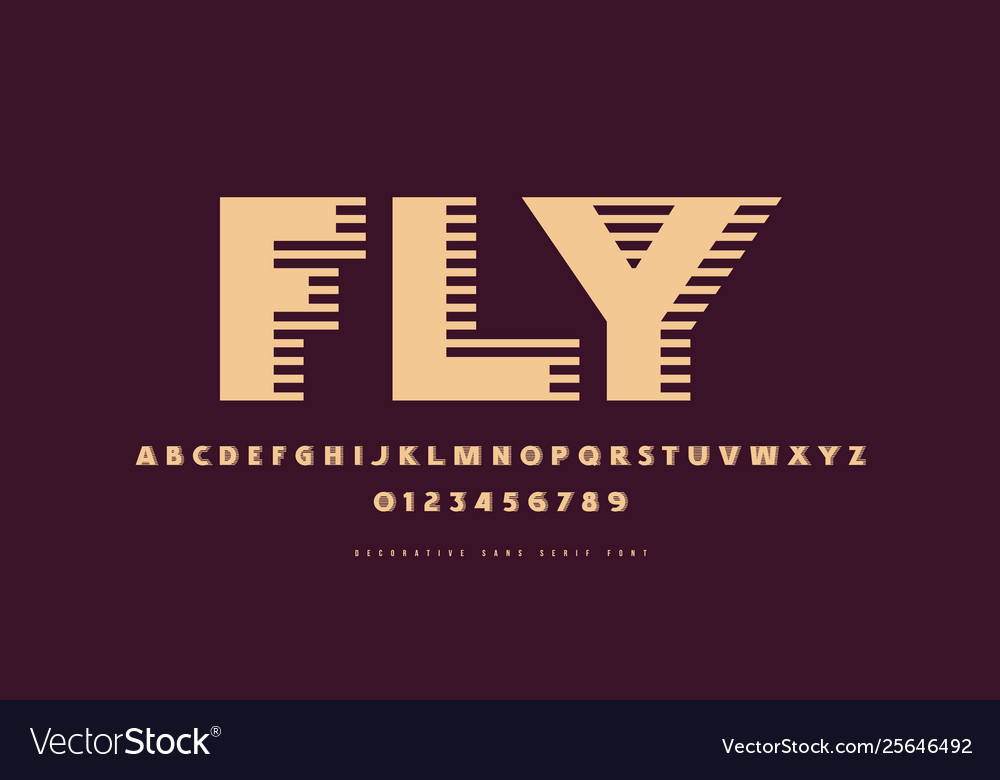 Decorative sans serif font Royalty Free Vector Image Decorative sans serif font Royalty Free Vector Image