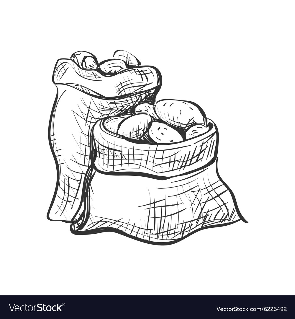 Doodle sack potatoes Royalty Free Vector Image Doodle sack potatoes Royalty Free Vector Image