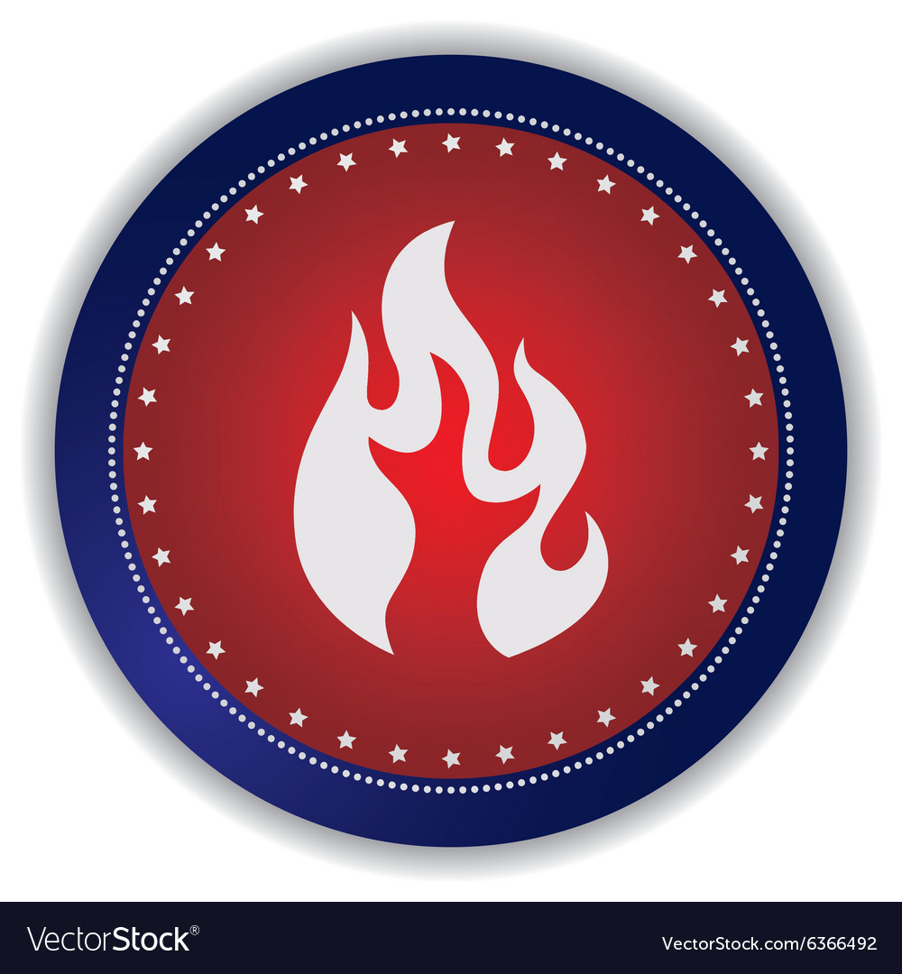 Fire icon button Royalty Free Vector Image - VectorStock