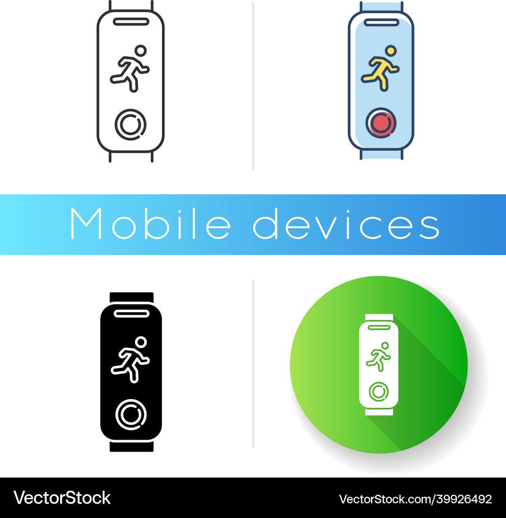 Fitness tracker icon wearable gadget physical Vector Image