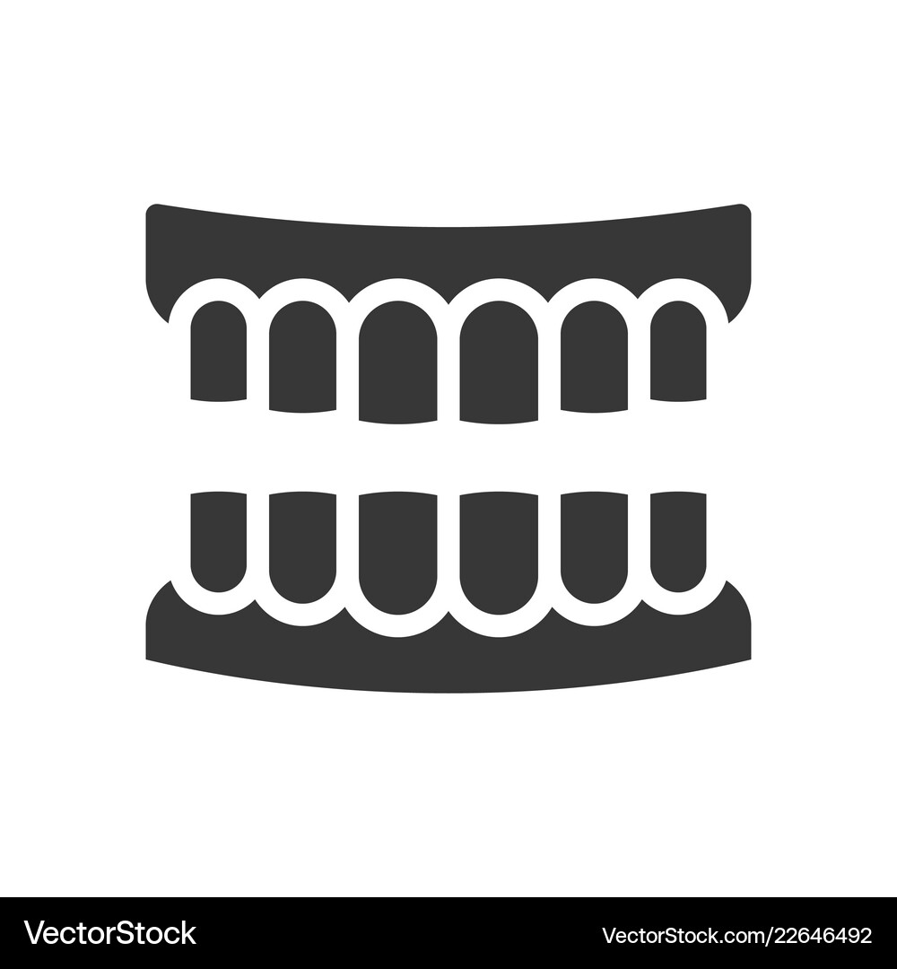 Gums with teeth or denture dental related solid Vector Image