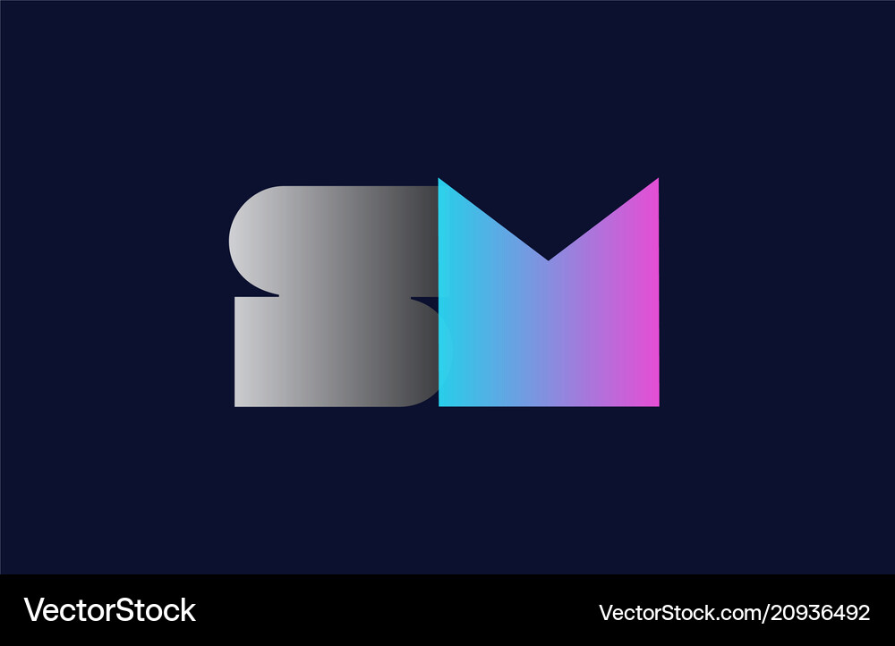 Initial alphabet letter sm s m logo company icon Vector Image