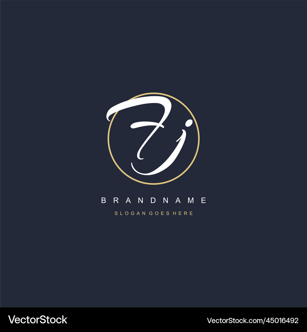 Initial letter fj logo monogram feminine style Vector Image