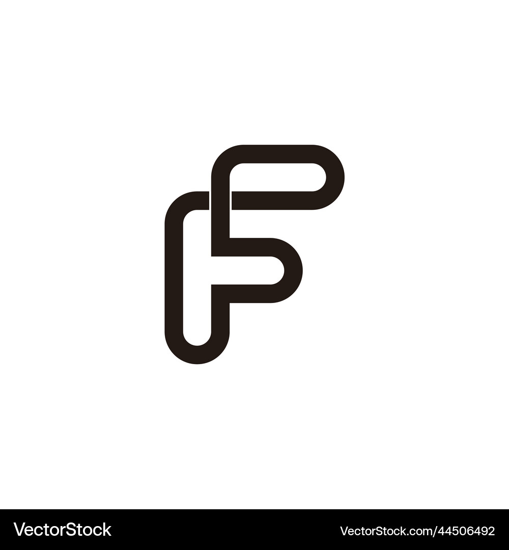 Letter f infinity line geometric logo Royalty Free Vector