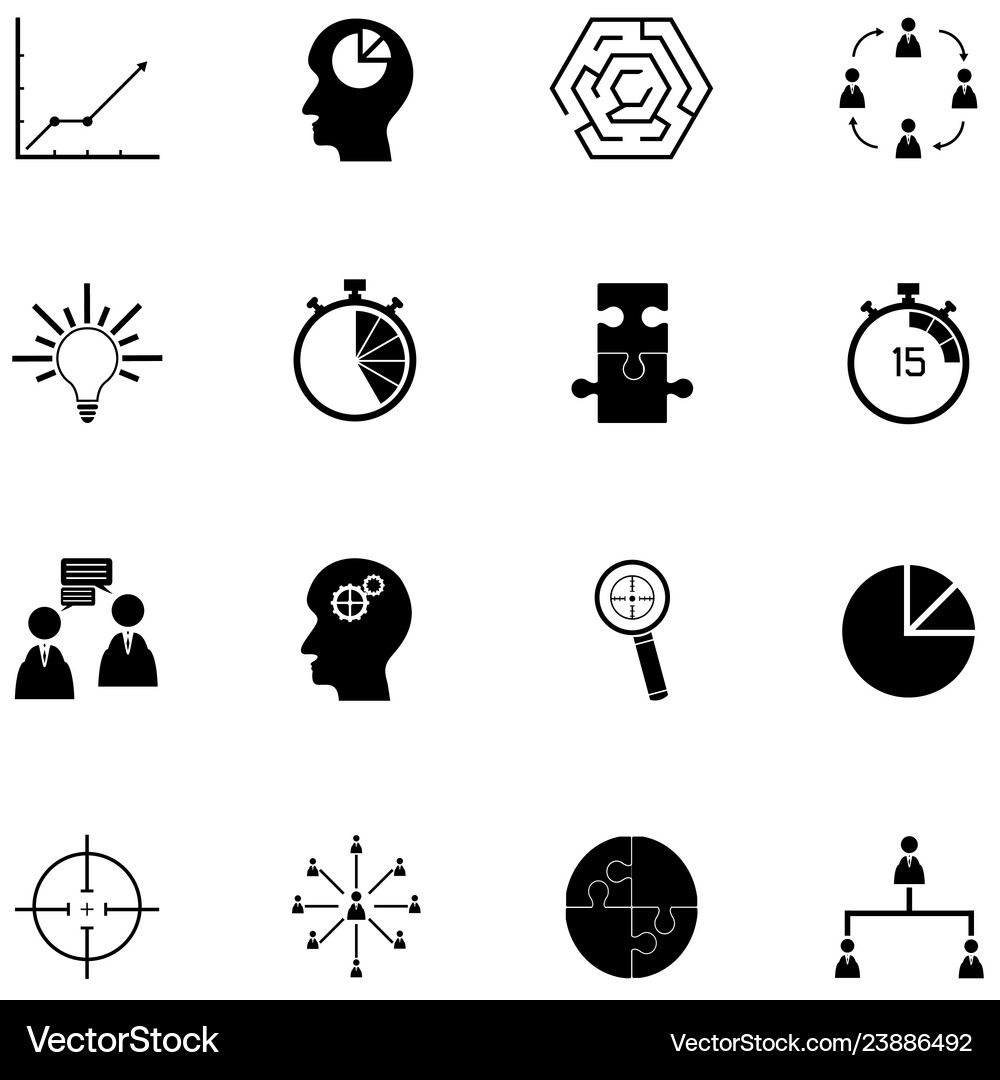 Management icon set Royalty Free Vector Image - VectorStock