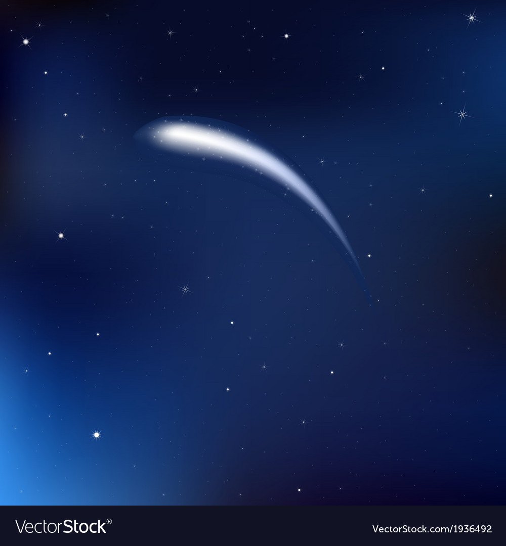 Night sky with comet Royalty Free Vector Image