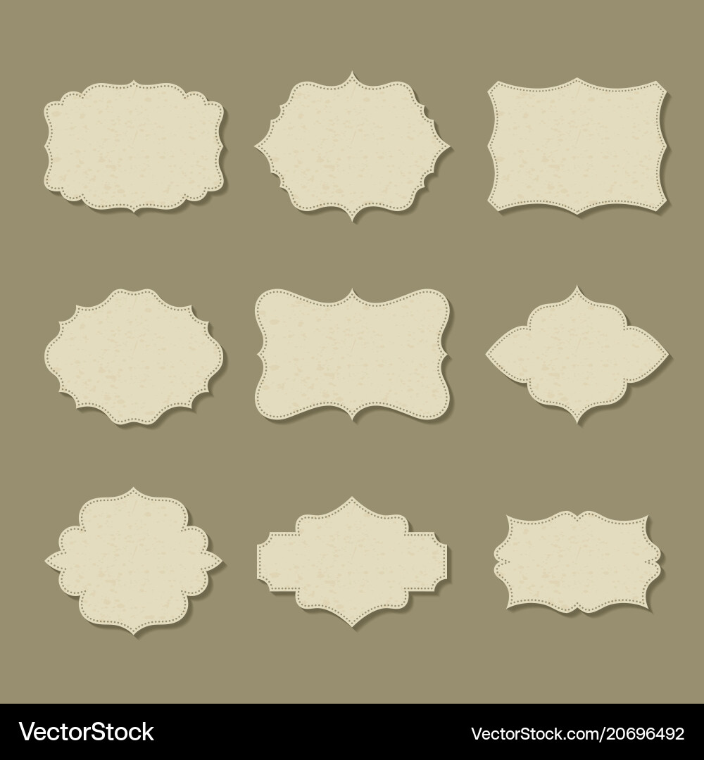 Set of isolated retro blank labels or empty logo Vector Image