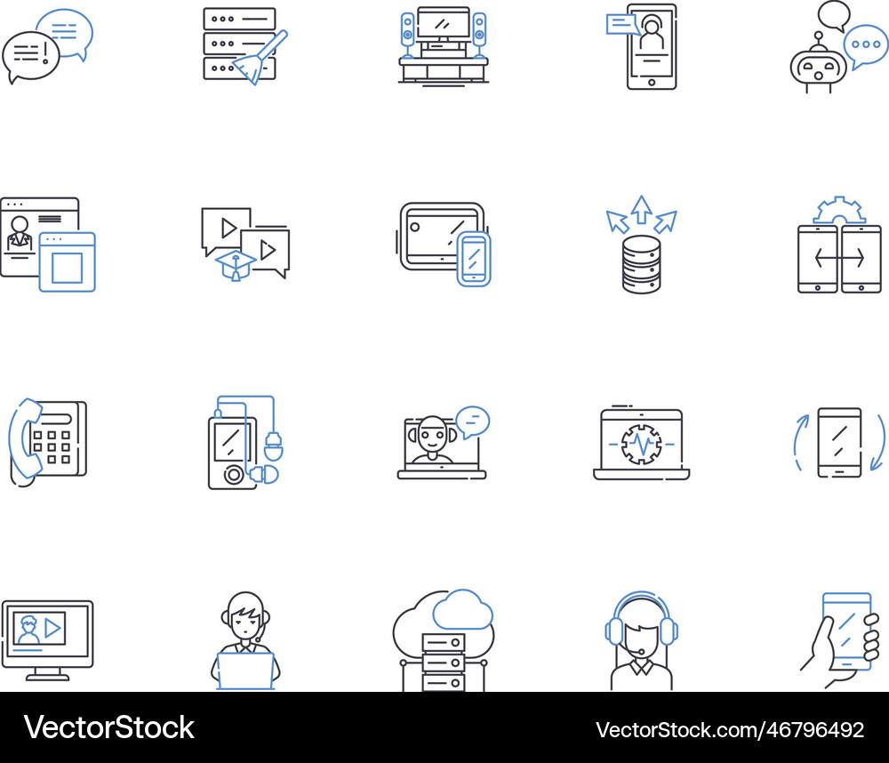 Smartwatch line icons collection wearable Vector Image