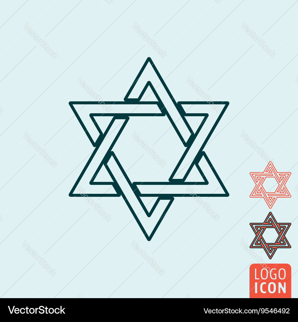 Star of david icon isolated Royalty Free Vector Image