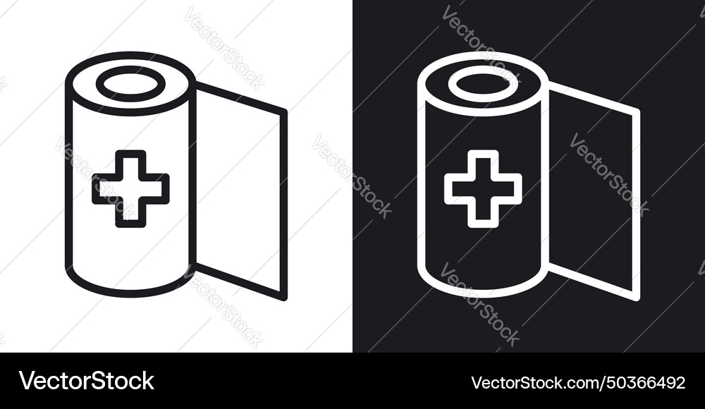 Sterile gauze icon set roll bandage texture Vector Image