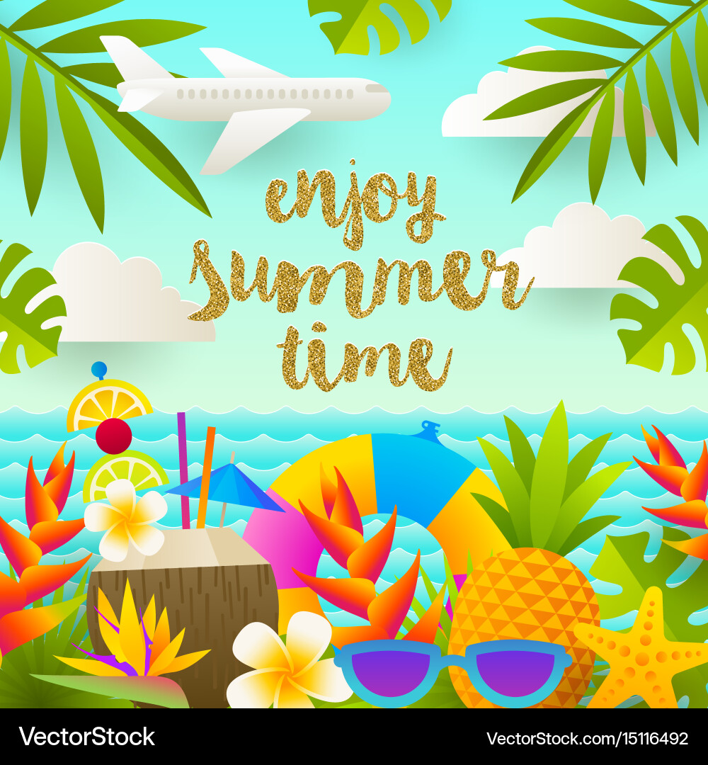 Tropical holidays and beach vacation design Vector Image