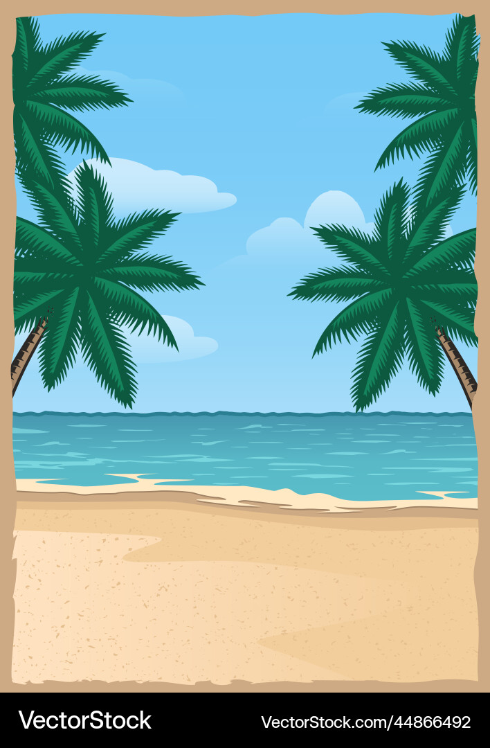 Vintage poster with a surfing beach Royalty Free Vector