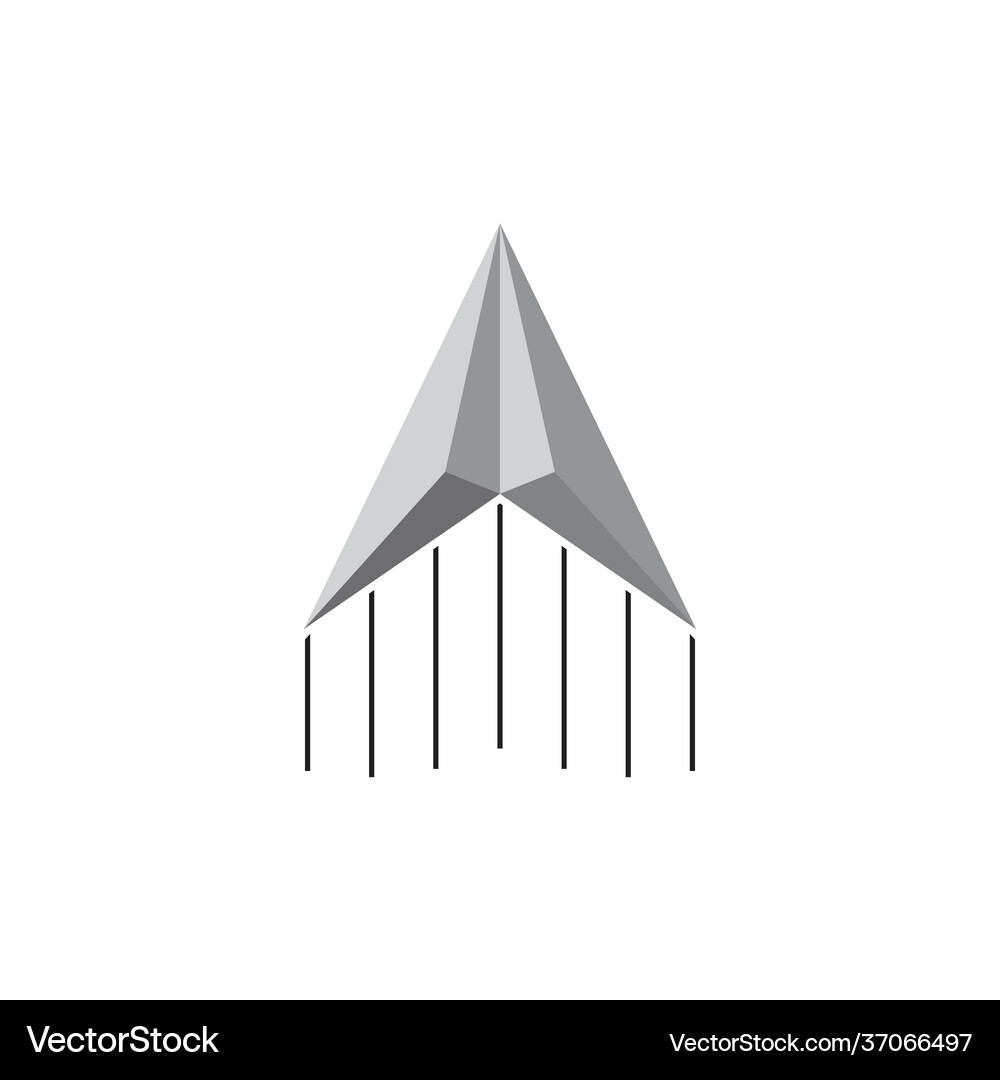 3d paper airplane symbol logo Royalty Free Vector Image