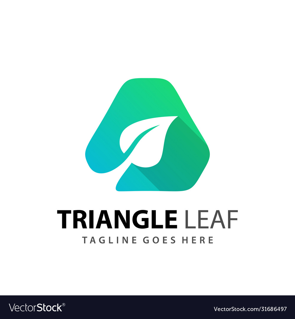 Abstract gradient triangle leaf logo design Vector Image