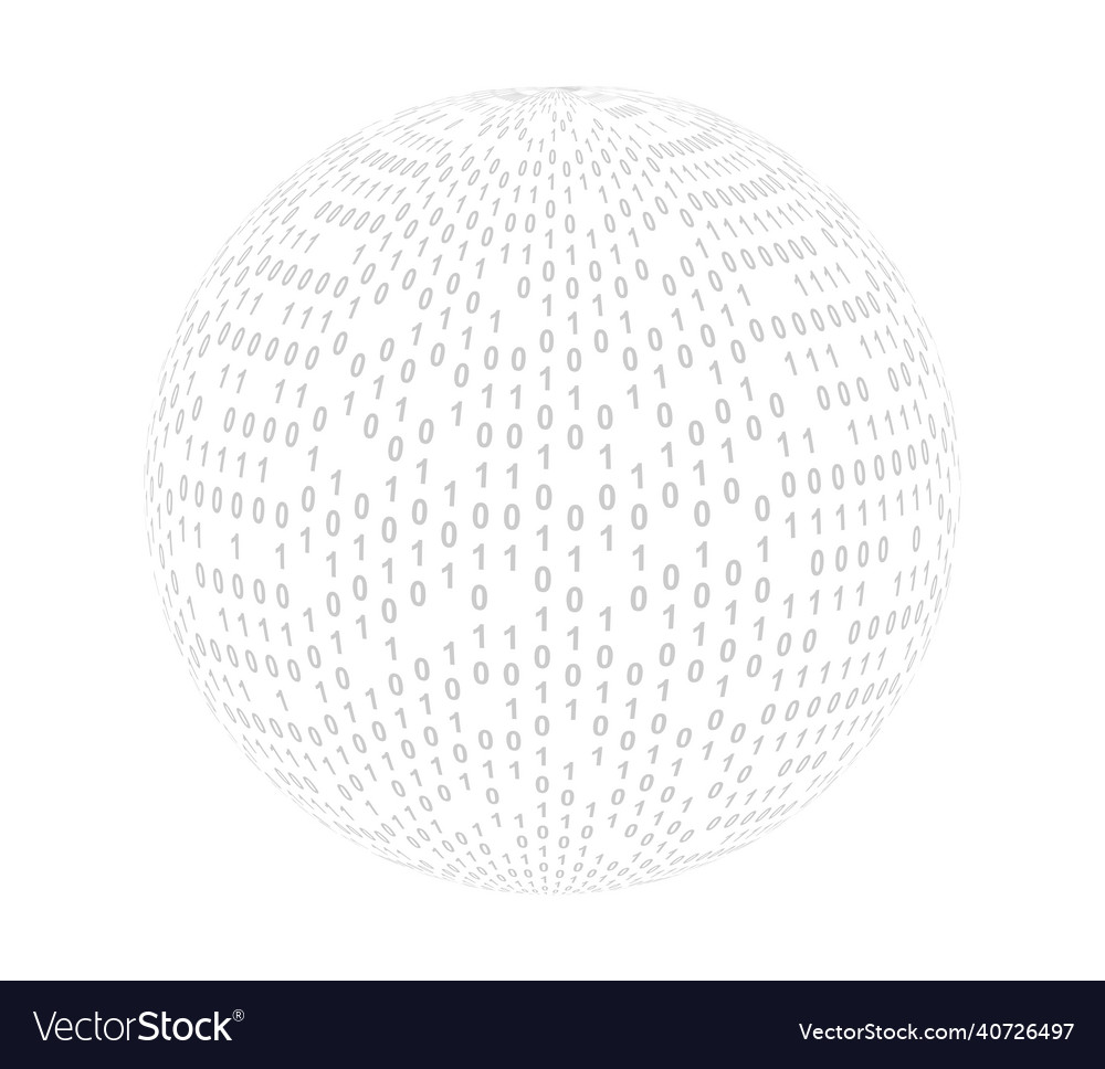 Binary code sphere cyberspace sphere with Vector Image
