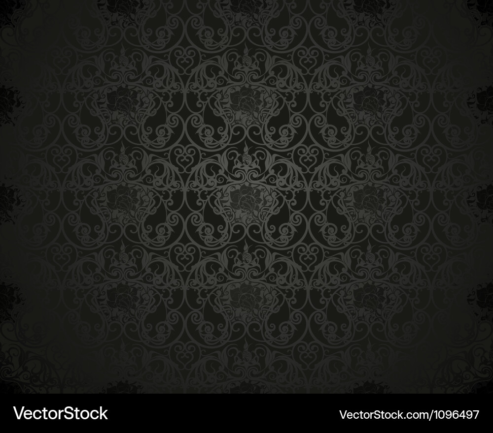 Black seamless wallpaper pattern Royalty Free Vector Image