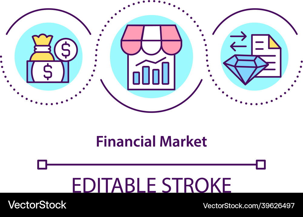 Financial market concept icon Royalty Free Vector Image
