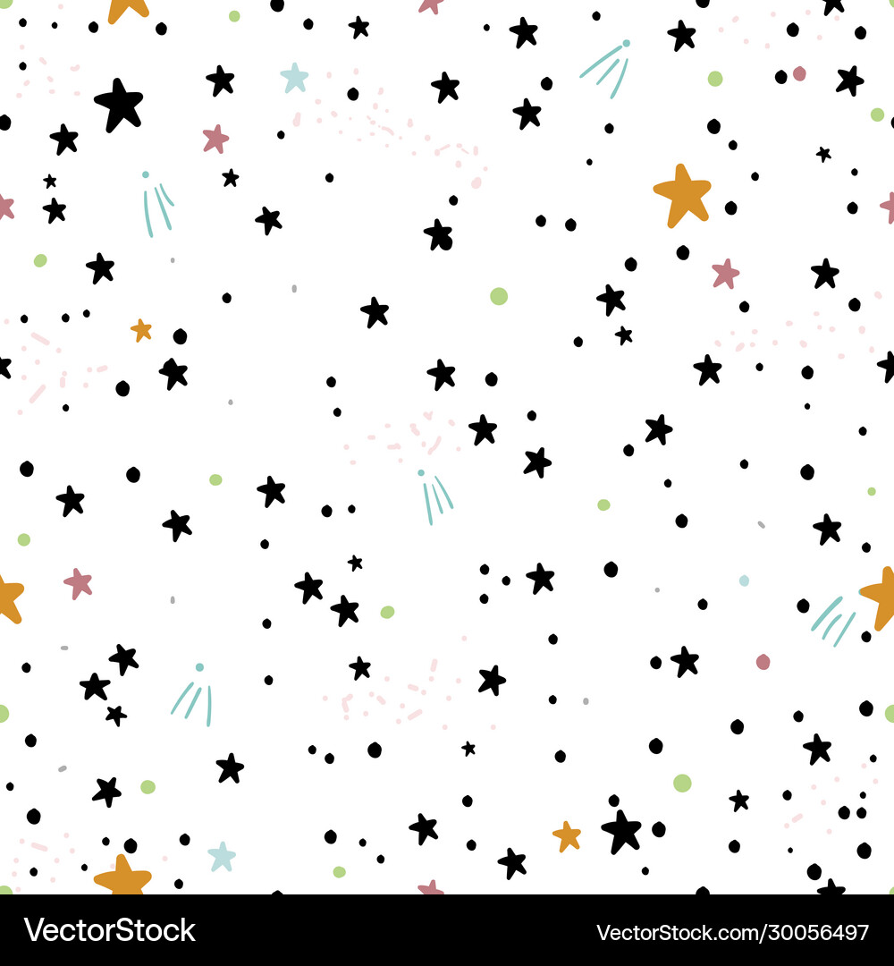 Gold Star Seamless Pattern Royalty Free Vector Image