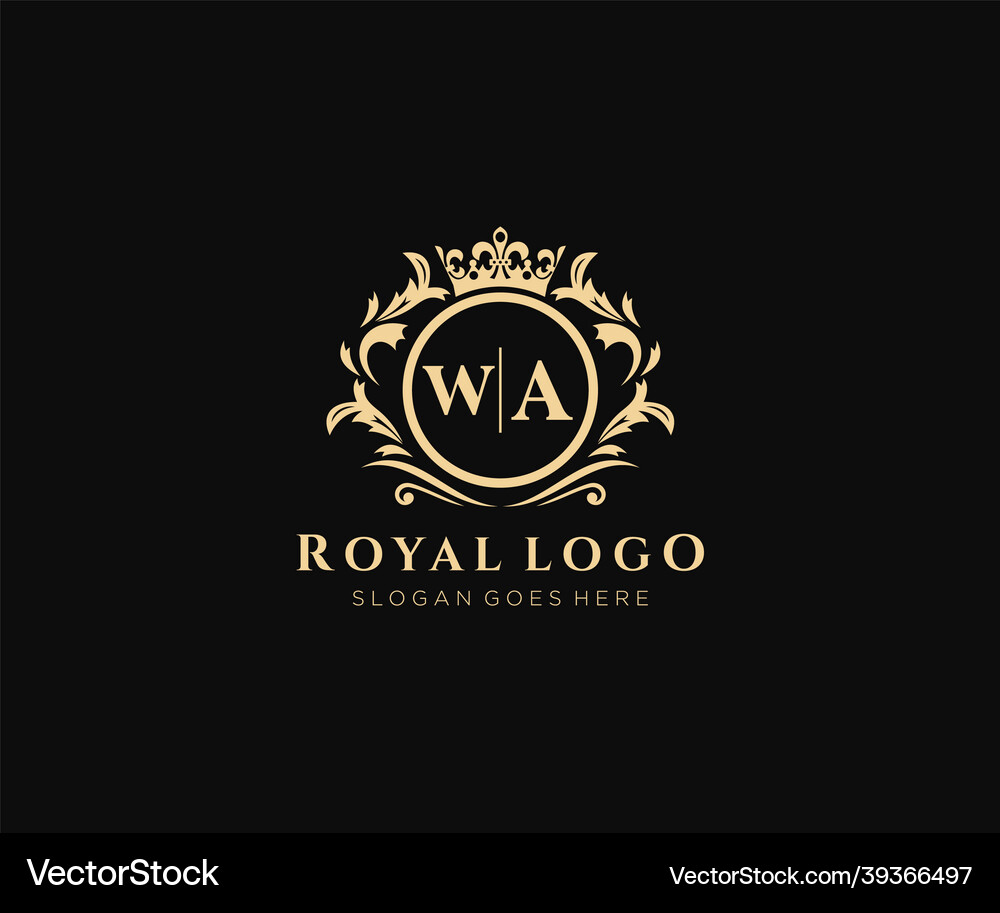 Initial wa letter luxurious brand logo template Vector Image