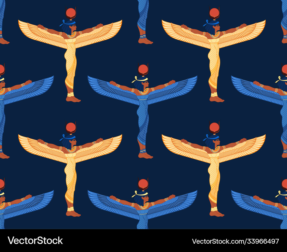 Isis goddess life and magic in egyptian Royalty Free Vector