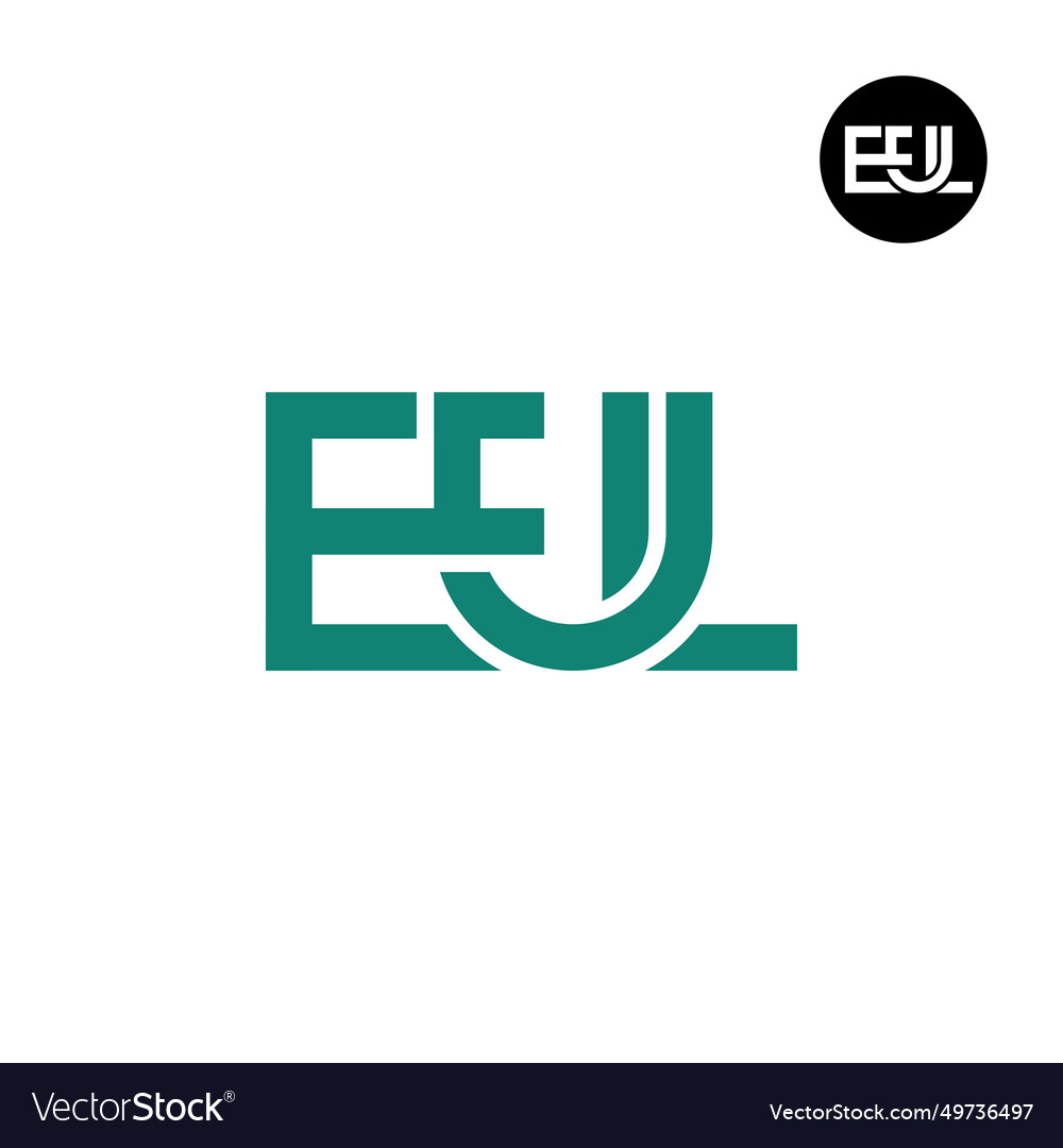 Letter eul monogram logo design Royalty Free Vector Image