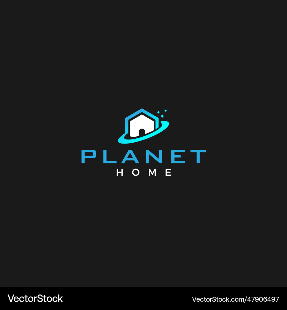 Modern simple planet home building logo design Vector Image
