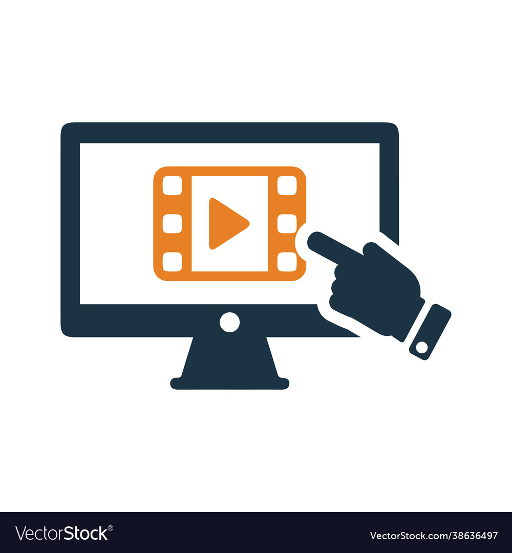 Multimedia video tutorial icon simple color Vector Image