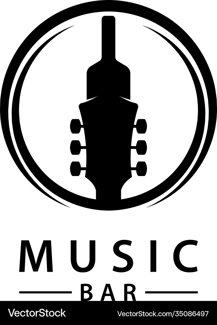 Music bar logo design icon Royalty Free Vector Image
