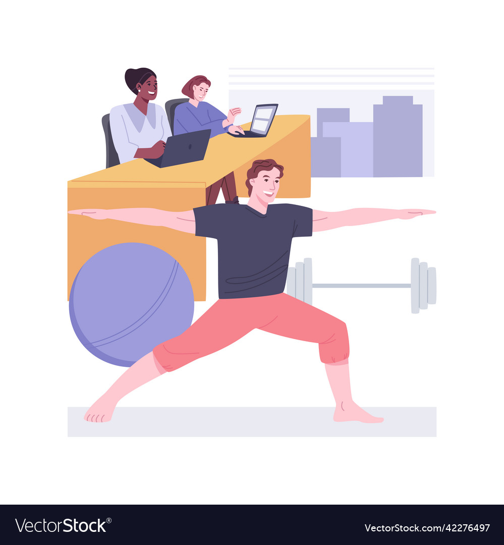 Office gym isolated cartoon Royalty Free Vector Image