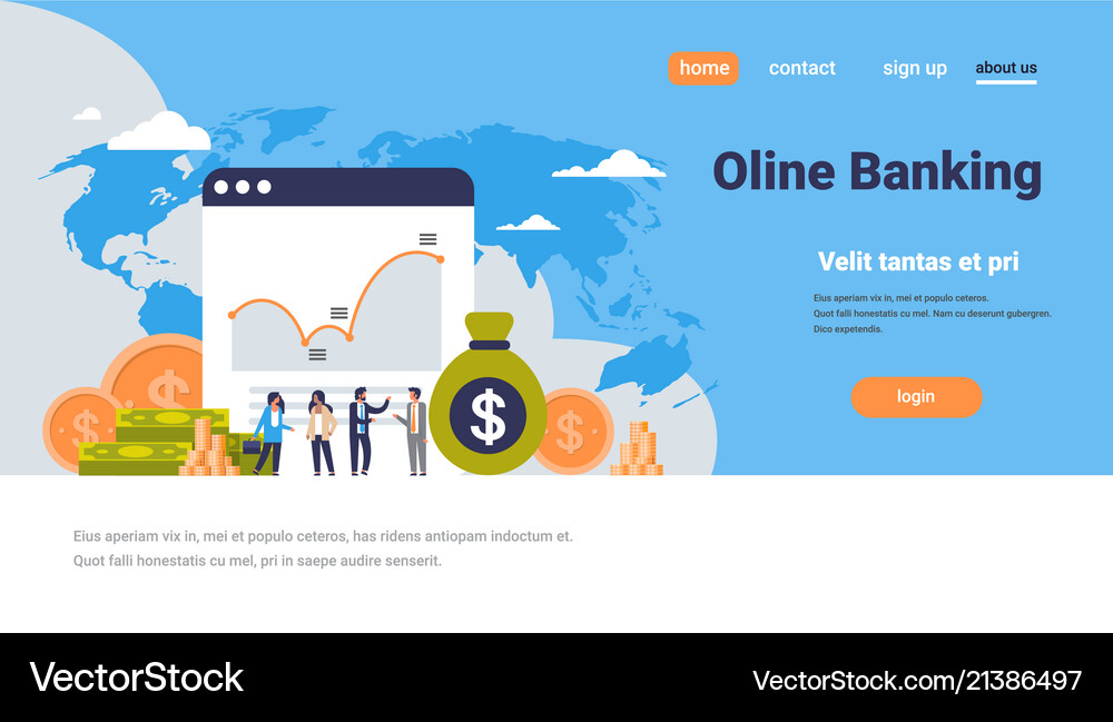 Online banking money graph growth wealth concept Vector Image