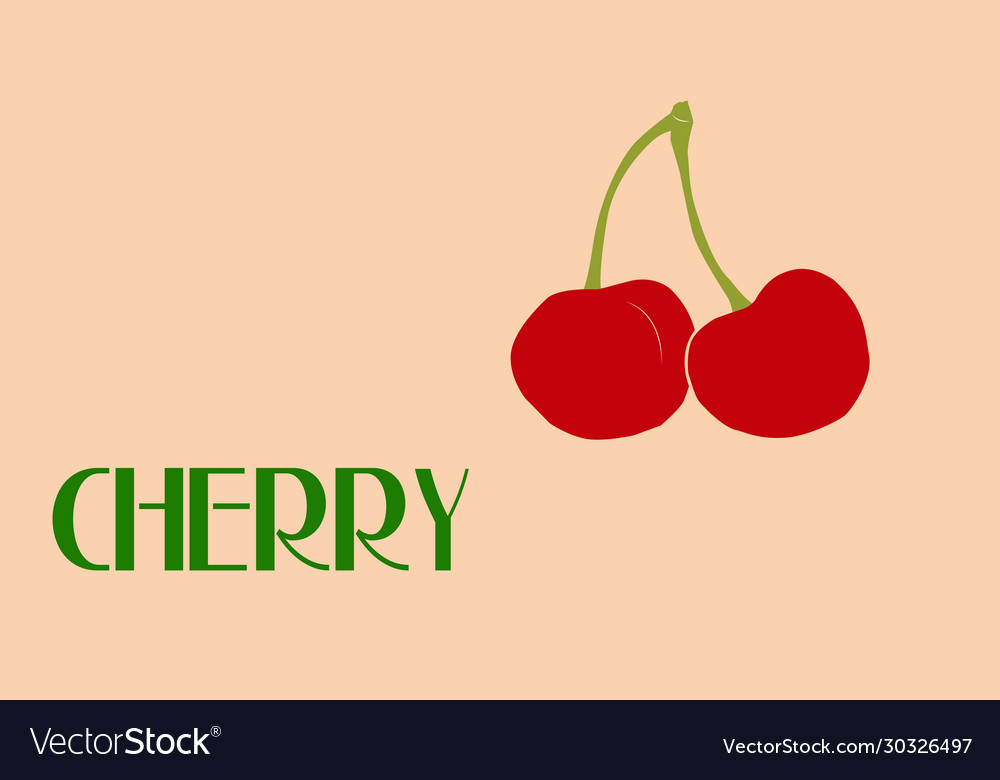 Red Cherry Royalty Free Vector Image Vectorstock