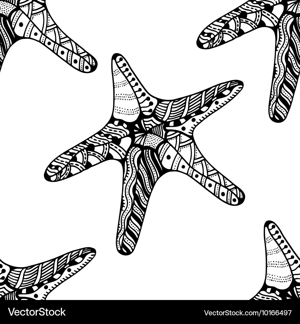 Seamless background of starfish Royalty Free Vector Image
