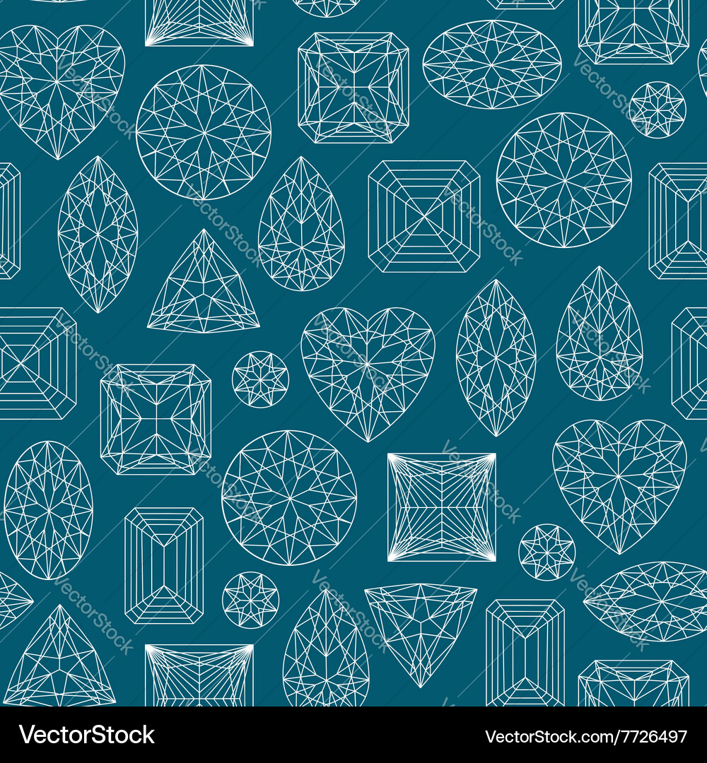 Seamless pattern made of line art diamonds Vector Image