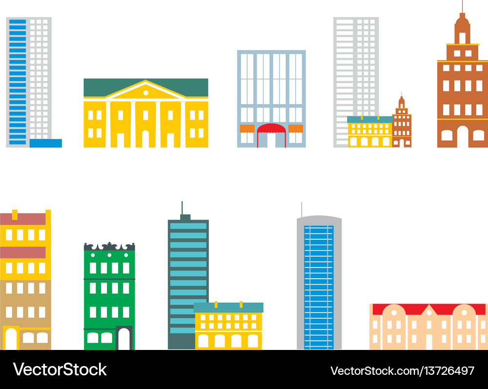 Set of buildings Royalty Free Vector Image - VectorStock