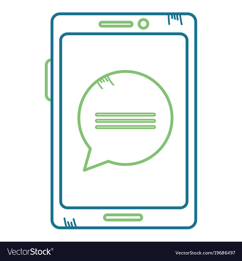 Smartphone device with speech bubbles Royalty Free Vector