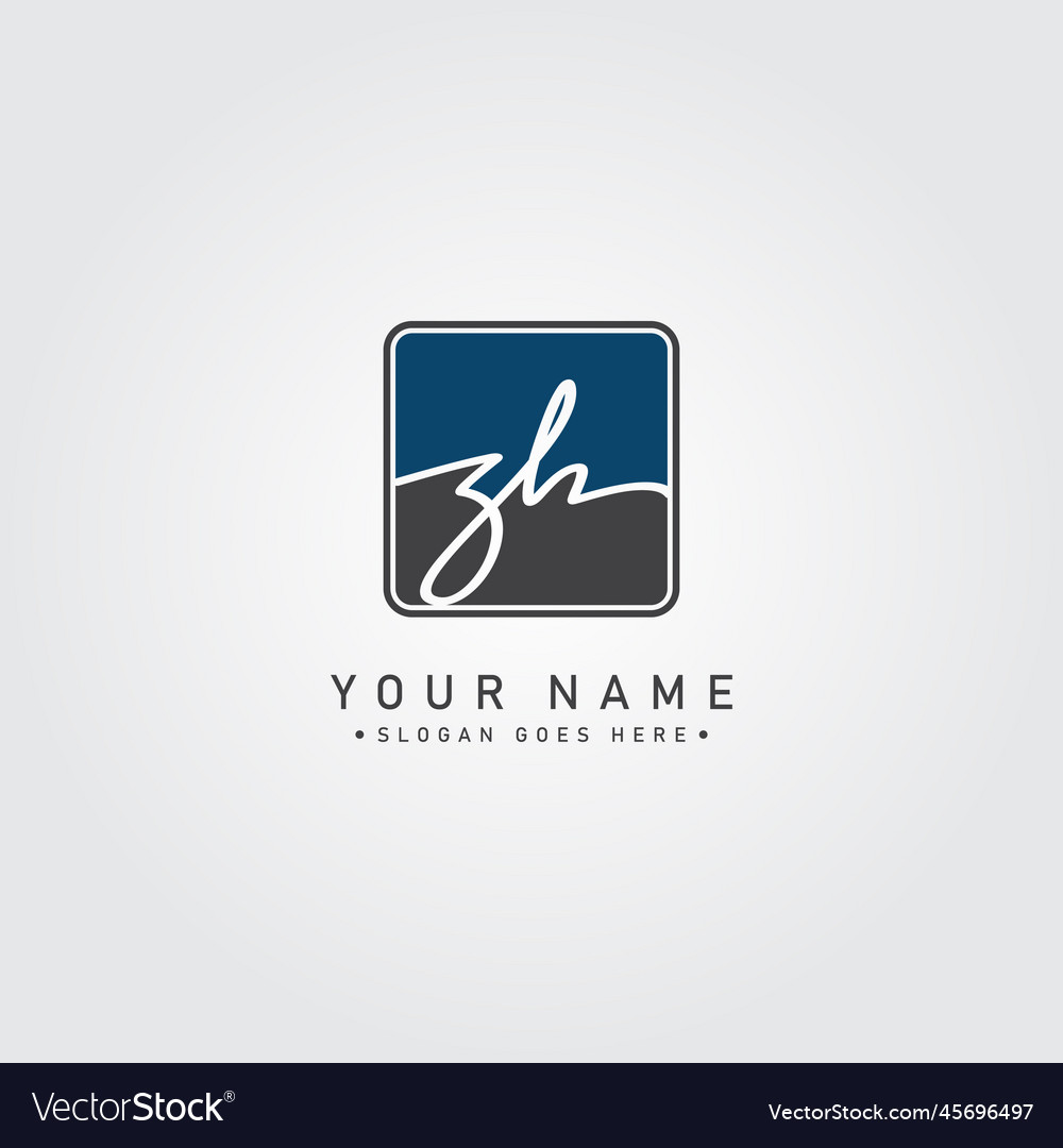 Zh signature logo - handwritten logo template Vector Image