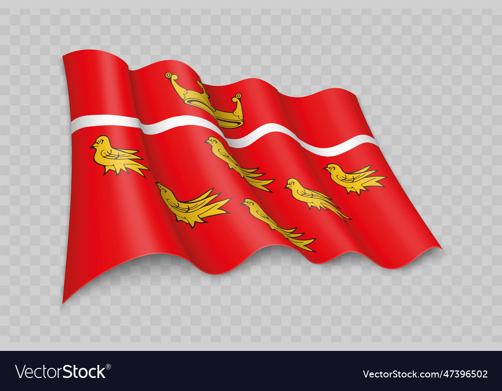 3d Realistic Waving Flag Of East Sussex Is A Vector Image