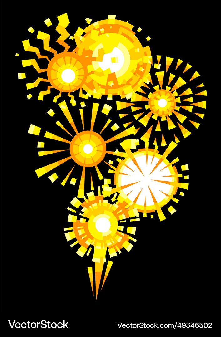 Background with fireworks salute holiday design Vector Image