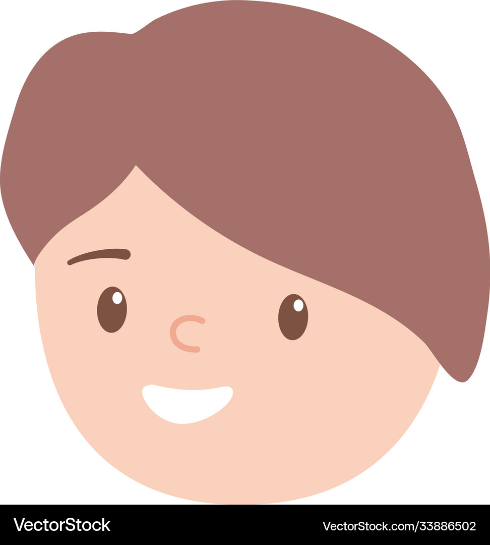 Boy face character male isolated design white Vector Image