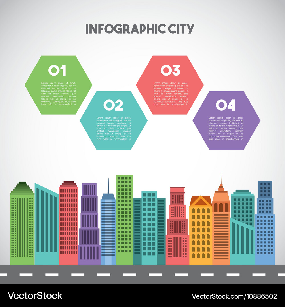 Buildings infographic city presentation Royalty Free Vector