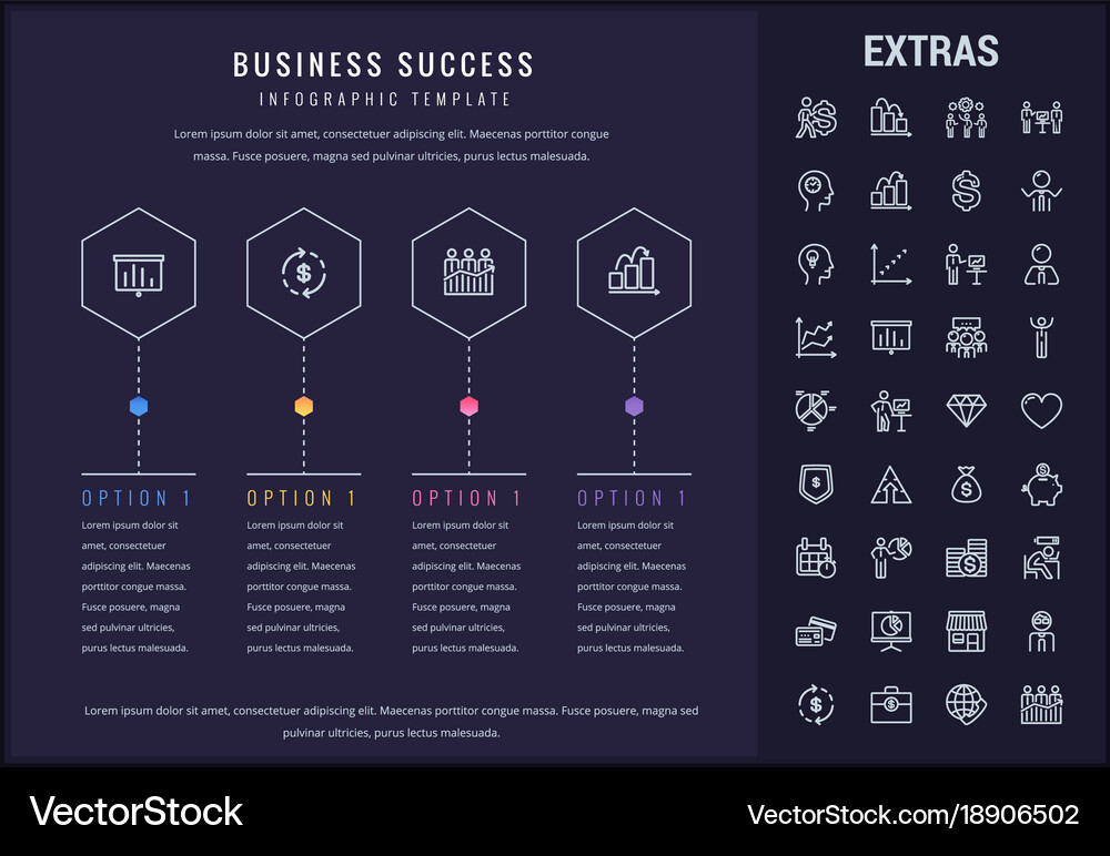 Business success infographic template and elements