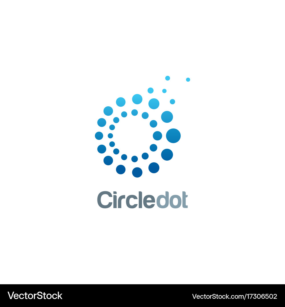 Circle dot technology logo Royalty Free Vector Image