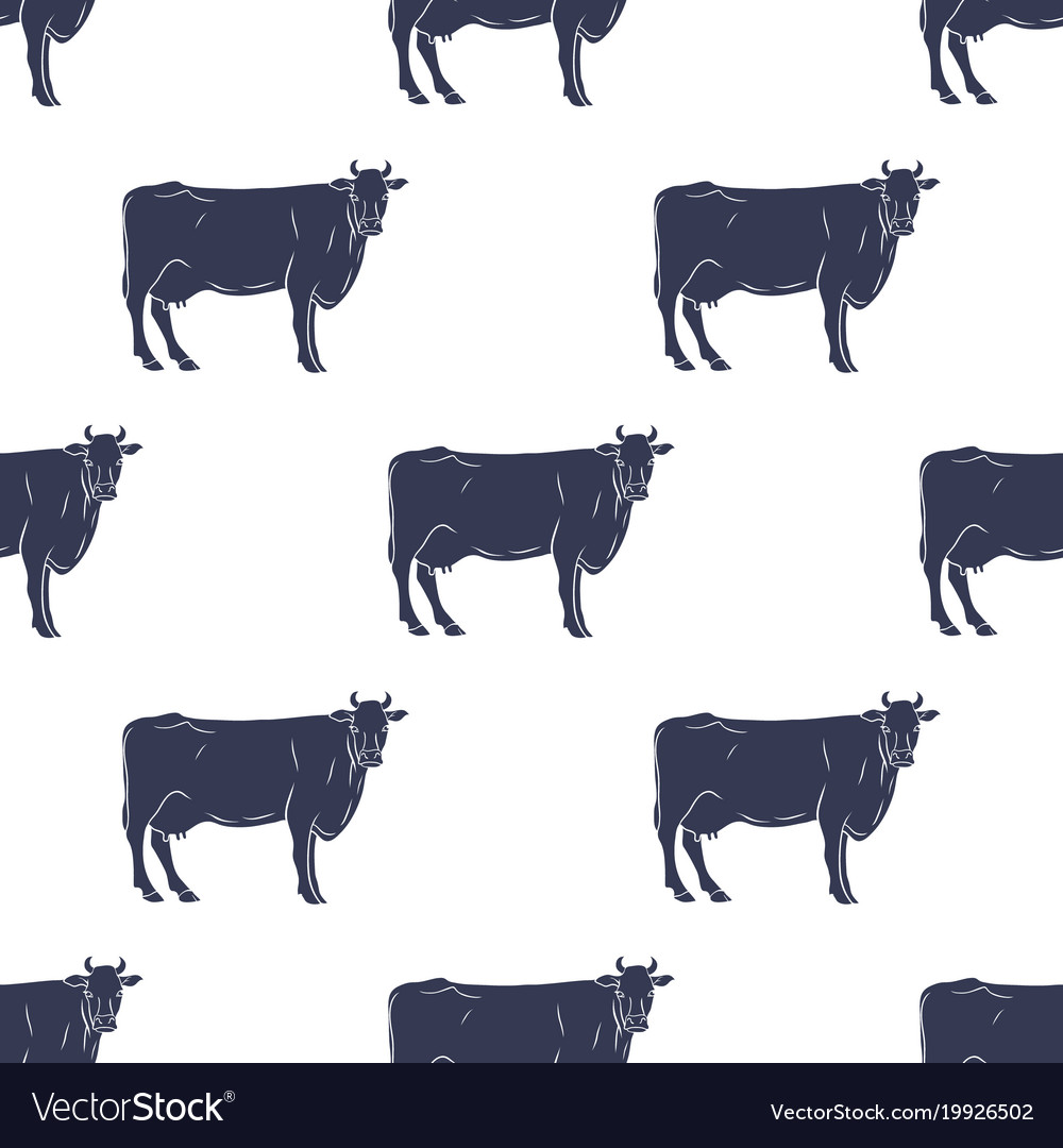 Cows seamless pattern Royalty Free Vector Image