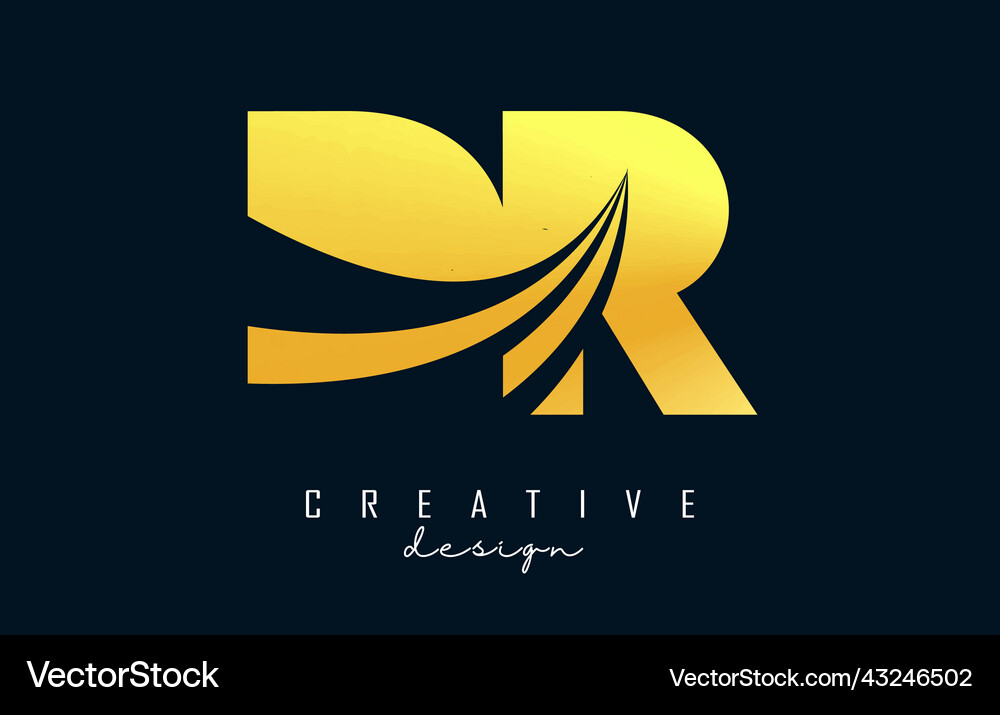 Creative golden letters dr d r logo with leading Vector Image