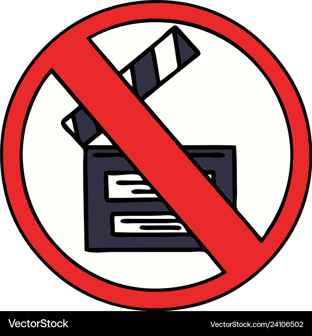 Cute cartoon no directing sign Royalty Free Vector Image
